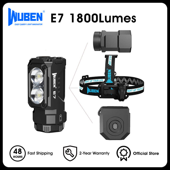 2024 WUBEN E7 1800 Lumen Rechargeable Mini Flashlight 6 Modes EDC Flashlight Torch Typ-C ...