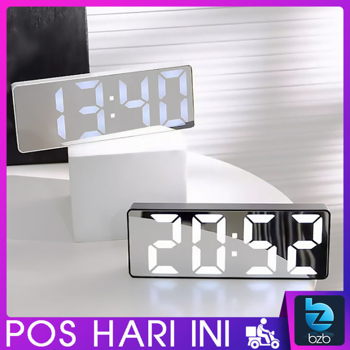 CLEAR DISPLAY 💥 2 In 1 LED Mirror Digital Alarm Clock Dual Power Modes ...