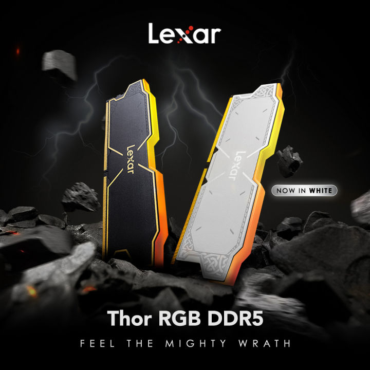 # Lexar THOR RGB - [ 32GB (2x16GB) ] 6000MHz DDR5 CL38 Memory Kit # [ BLACK / WHITE ] | Lazada