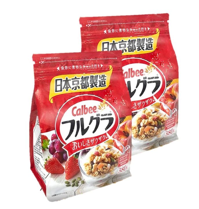 Calbee Fruits & Granola Original คาลบี้ ฟรุ๊ต กราโนล่า 380g. (2แพค ...