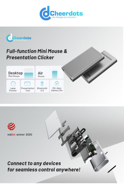Cheerdots CheerPod เมาส์บลูทูธไร้สาย ขนาดเล็ก สําหรับ MacBook และ ...