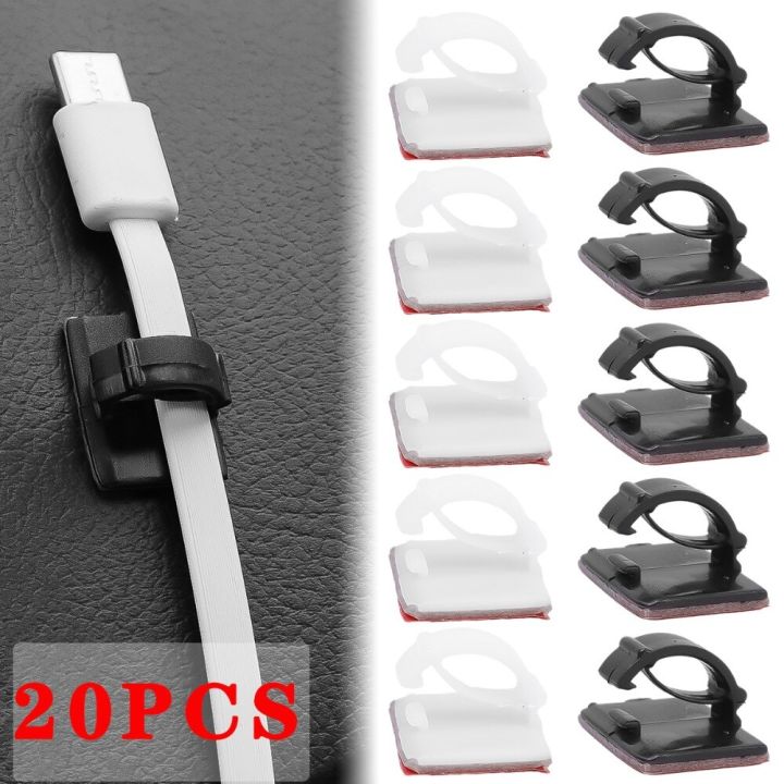 Car Wire Clips Accessories Cable Self-adhesive Cord Management Black ...