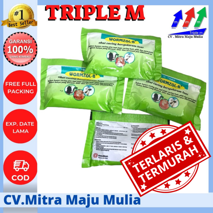 WORMZOL BOLUS 5 BOLUS SACHET TRIPLE M - Obat Cacing Cacingan Sapi ...