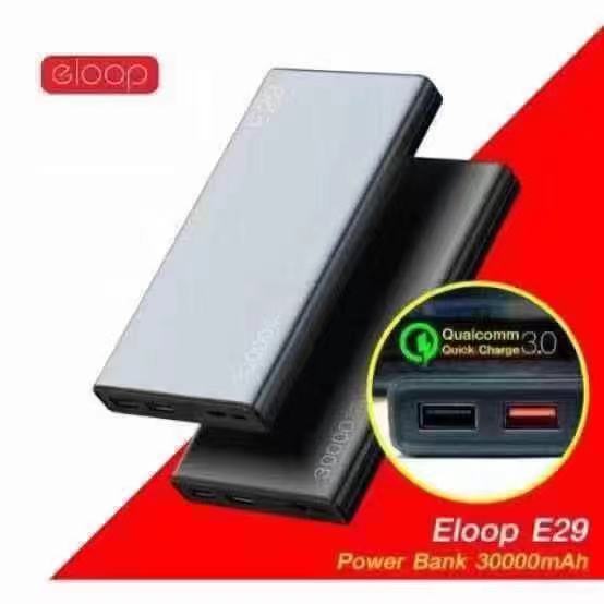 ELOOP E29 POWER BANK 30000mAh สีดำ ชาร์จเร็ว QC3.0 + QC2.0 พาวเวอร์แบงค์ แบตเตอรี่สำรอง Power ...