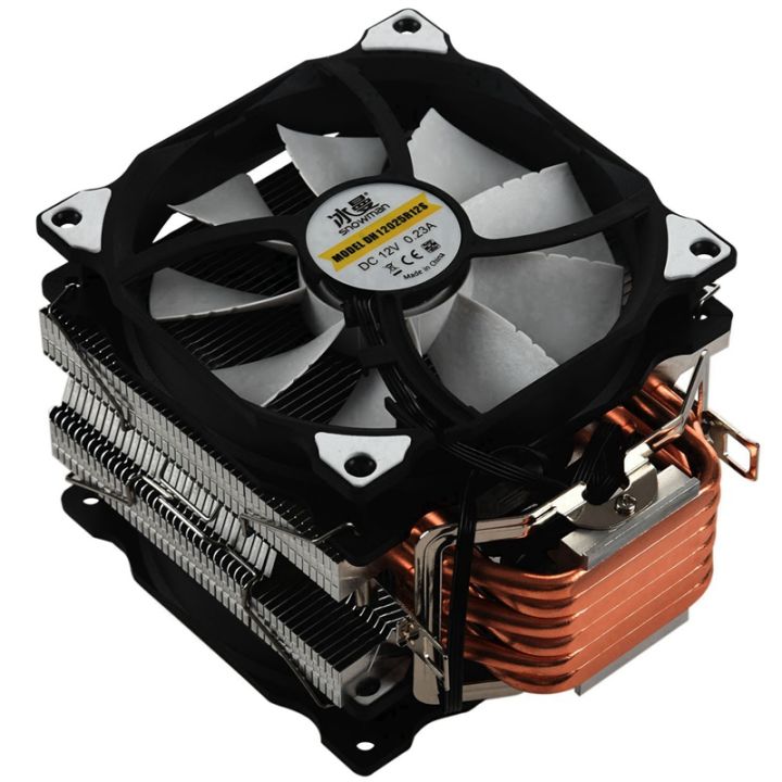 SNOWMAN M-T6 4PIN CPU Cooler Master 6 Heatpipe Double Fans 12cm Cooling ...