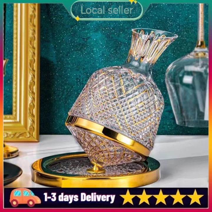 European Design Rotating Decanter Wine Gyro decanter Divider Diamond ...