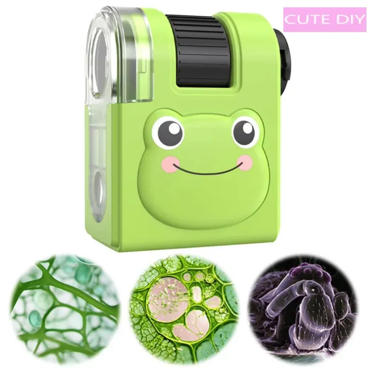 CUTE DIY 80x Magnification 80x Mini Microscope Pocket Size LED ...