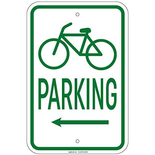 Tin Sign New Aluminum Metal Bicycle Parking w/Left Arrow Symbol Retro ...