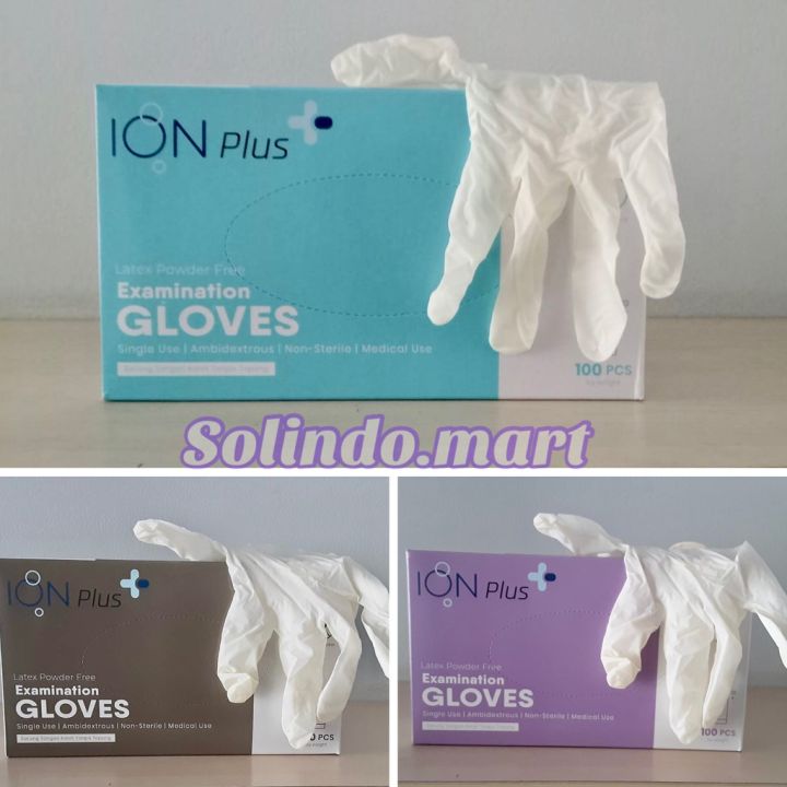 ION PLUS Gloves Sarung Tangan Latex | Powder Free | 100pcs | Lazada ...
