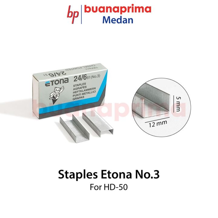 ISI STAPLER ETONA No 3 Besar 24/6 1 Box Kecil Staples Anak Refill ...