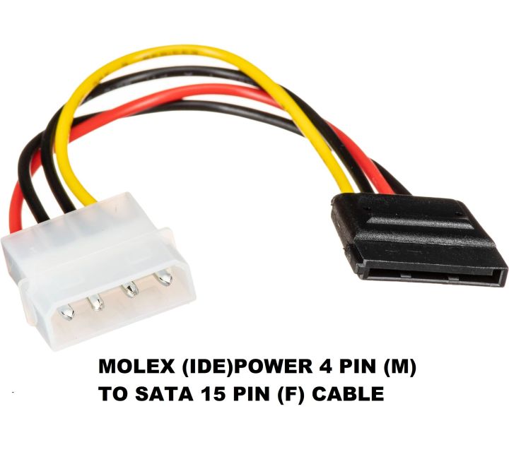 MOLEX IDE 4 PIN (male) TO 15 PIN SATA POWER (female) READY STOCK | Lazada