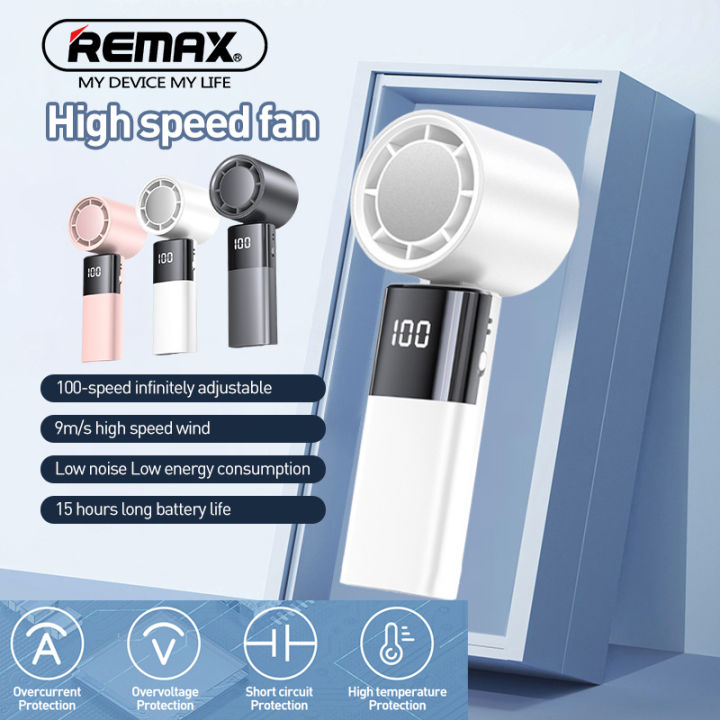 Remax Turbo Fan Mini Portable Handheld Fan Rechargeable 100 Gear Mini ...