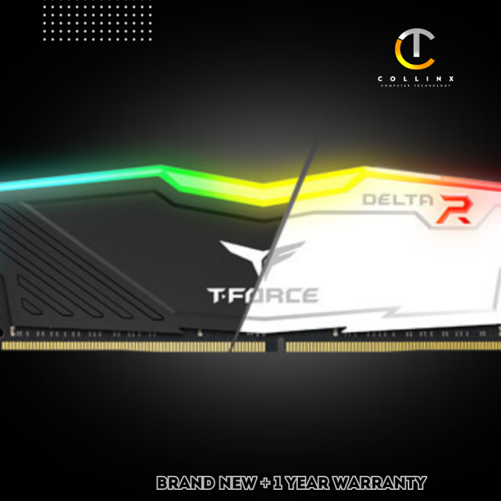 8gb 16gb 32gb DDR4 TeamGroup TForce Delta black/white RGB RAM | 3200MHZ ...