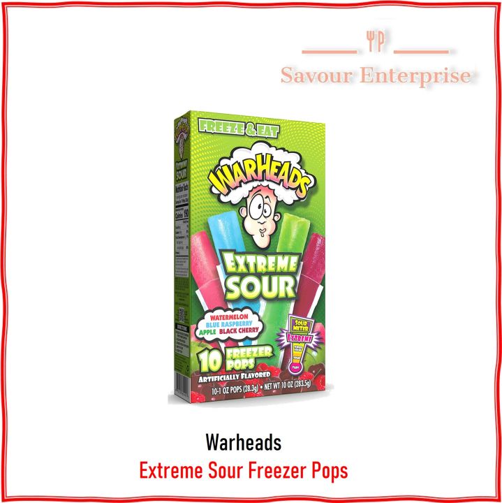 Warheads Fat Free Freezer Pops Assorted Flavors Extreme Sour 10 Pops ...