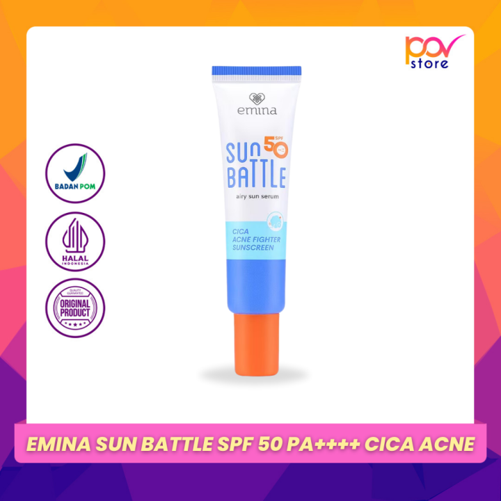 Emina Sun Battle SPF 50 PA++++ Cica Acne Fighter Sunscreen 30 ml | POV ...