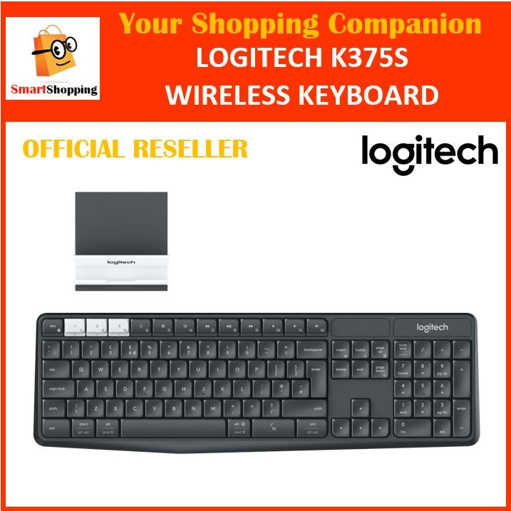 Logitech K375s Multi-Device Wireless Keyboard and Stand Combo K375 ...