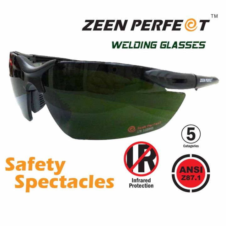 แว่นเชื่อมเซฟตี้ ตัดรังสีอินฟาเรด ทรงสปอร์ต Safety glasses ZEEN PERFECT ...