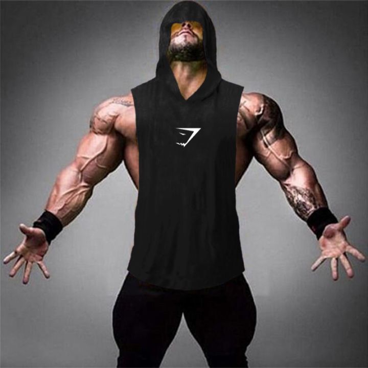 Muscle GYMSHARK Trendy Men Bodybuilding Shark Hooded Running Sports ...