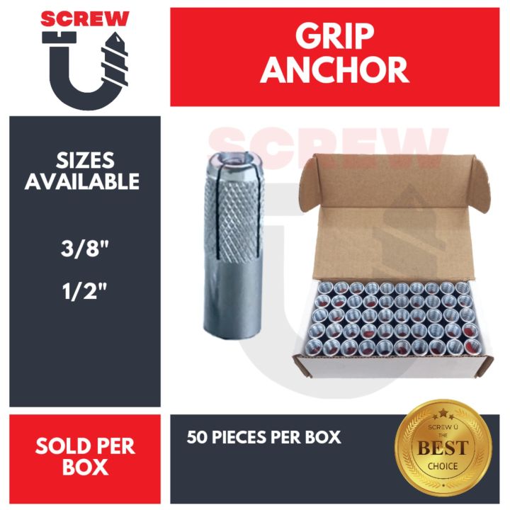 Grip Anchor 3/8 | 1/2 Sold per box (50 pcs) | Lazada PH