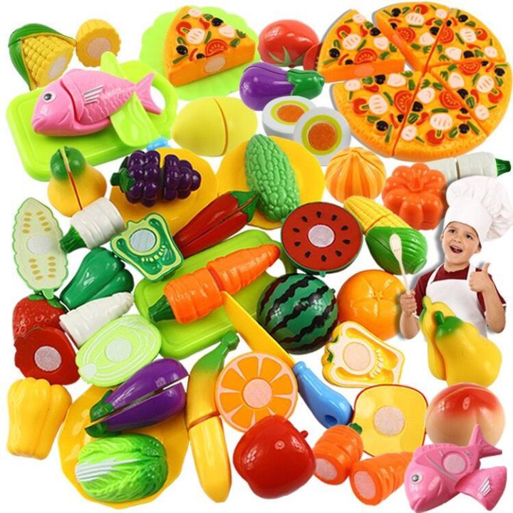 30Pcs+Pizza Children's Play House Simulation Cut Fruit Toy Vegetable ...