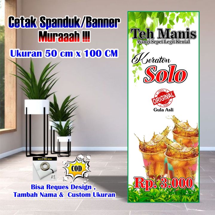 Spanduk Banner Es Teh Solo Ukuran 50 cm x 1 Meter | Lazada Indonesia