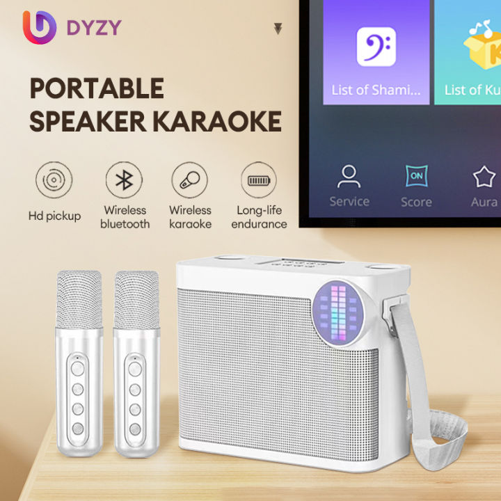 DYZY Portable Karaoke Dual Wireless Microphone Bluetooth Professional ...