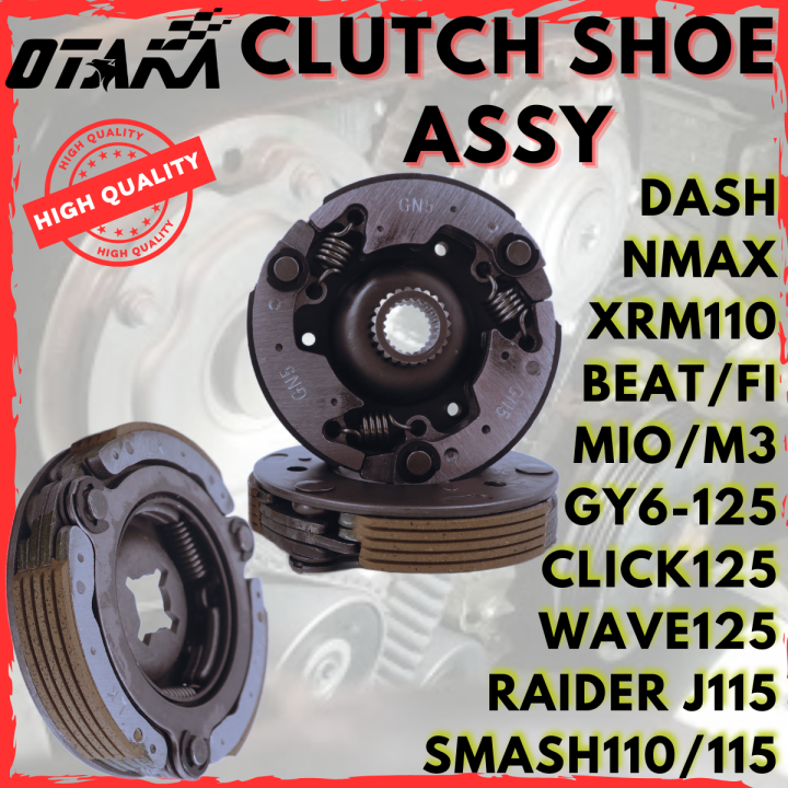CLUTCH SHOE ASSY DASH/NMAX/XRM110/BEAT/FI/MIO/M3/GY6-125/CLICK125 ...