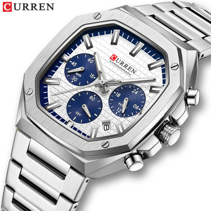 CURREN Wrist Watch Men Waterproof Chronograph Military Army Stainless ...