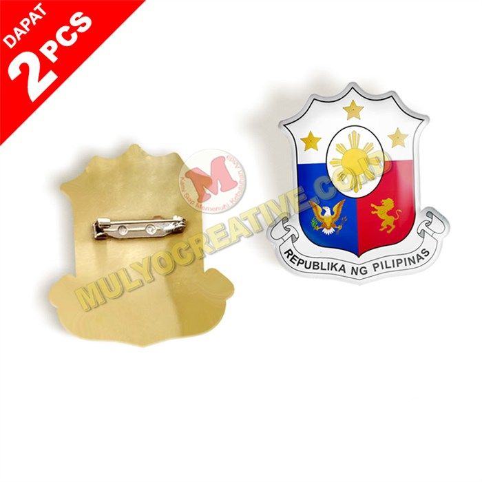 Collar Pin Coat of Arm Philippines Pin Lambang Filipina Pin Bros ...