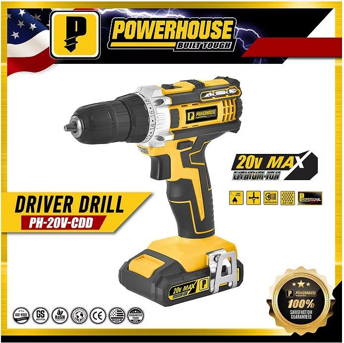 POWERHOUSE Cordless Drill / Driver 20V PH-20V-CDD PHPT | Lazada PH