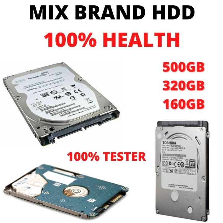 100% Health HDD 500GB 250GB 160GB HDD Hard Disk Drive SATA 2.5 ...