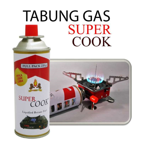 SUPER COOK Tabung Gas Portable Refill / Gas Kaleng / Isi Ulang Tabung ...