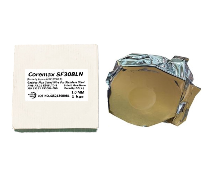 ลวดเชื่อมมิกสแตนเลสฟลักซ์คอร์ 308L (แบบไม่ใช้แก๊ส) POWERWELD COREMAX SF308LN (ม้วนละ 1 กก.) ขนาด ...