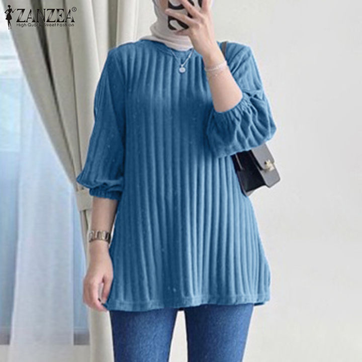 ZANZEA Muslimah Women Muslim Blouse Islamic Clothing Elegant Office ...