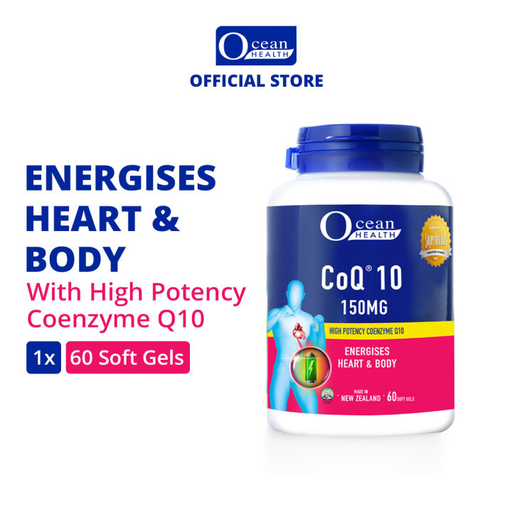 CoQ10 150mg (60s)- Ocean Health (Energises Heart & Body| High Potency ...