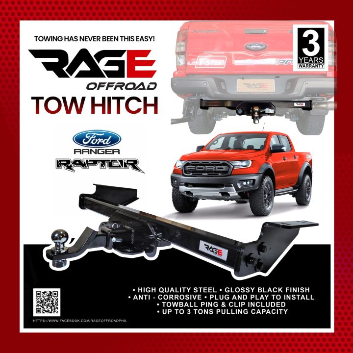 RAGE Offroad Tow Hitch for Ford Ranger Raptor (2018-2022 Model & 2023 ...