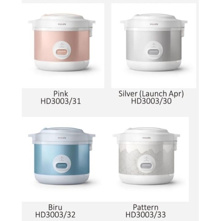 PHILIPS HD3003 RICE COOKER 1.8 LITER WARNA RANDOM - BERGARANSI RESMI ...