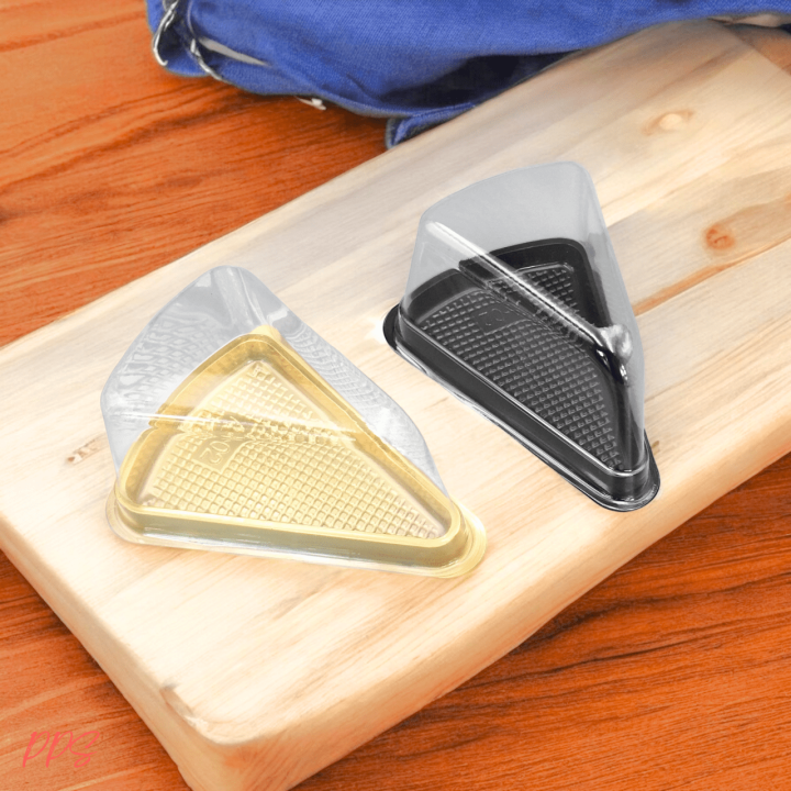 50pcs Triangle Cake Box 6 Inches Slice Cake Container Takeout Box ...