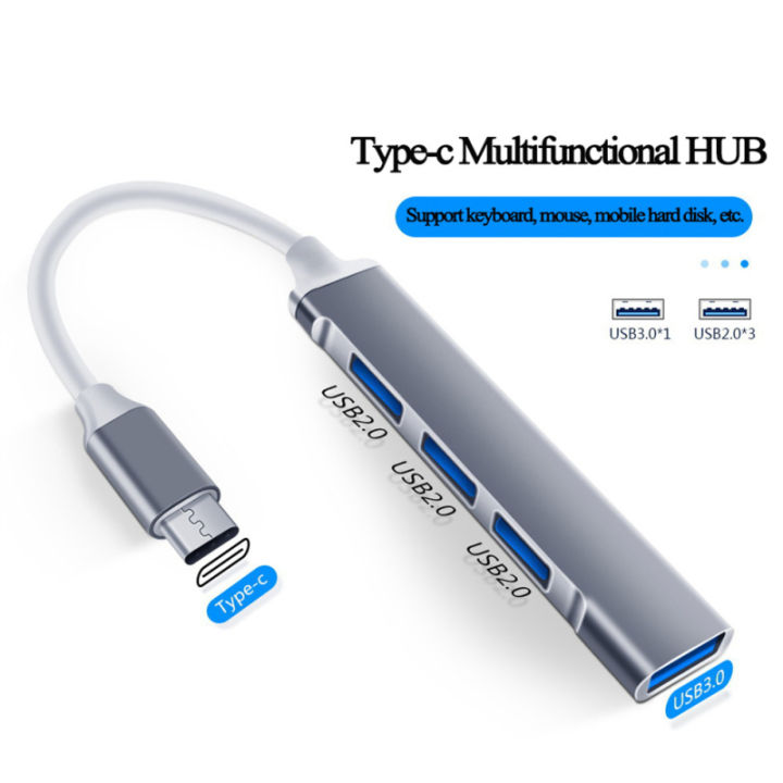 【🥇ผลิตภัณฑ์ขายร้อน】ฮับ USB C Hub 4 Multi-Port USB Type-C Hub กับ USB2.0 ...