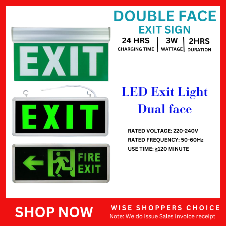 DUAL FACE Emergency Exit, Emergency Exit Sign Exit Sign Running Man ...