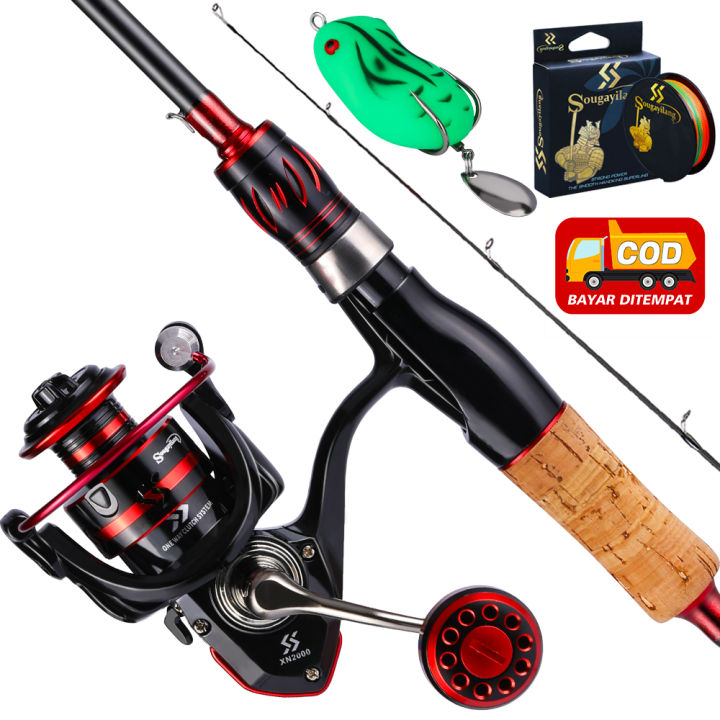 Set Joran Pancing 12 + 1BB, Joran Pancing 1.65M 2 Bagian Serat Karbon ...