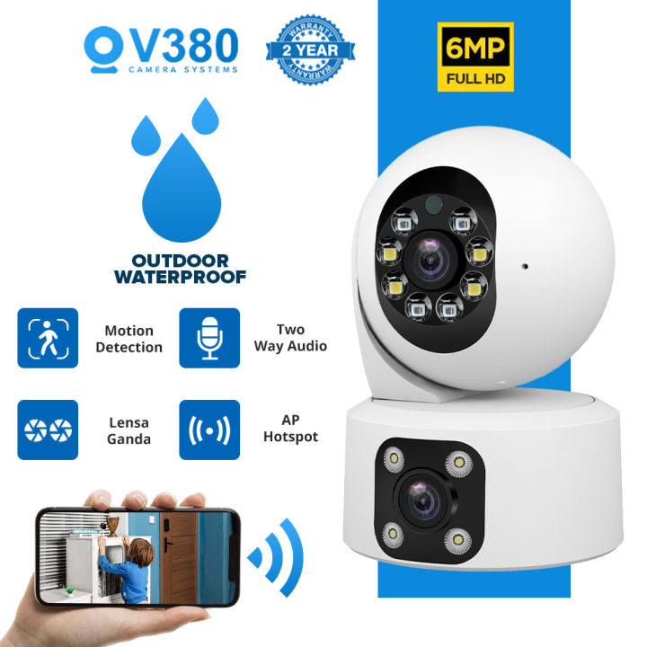 V380 Pro Smart Cctv Indoor H049 6MP Night Vision Color CCTV Kamera 360 ...