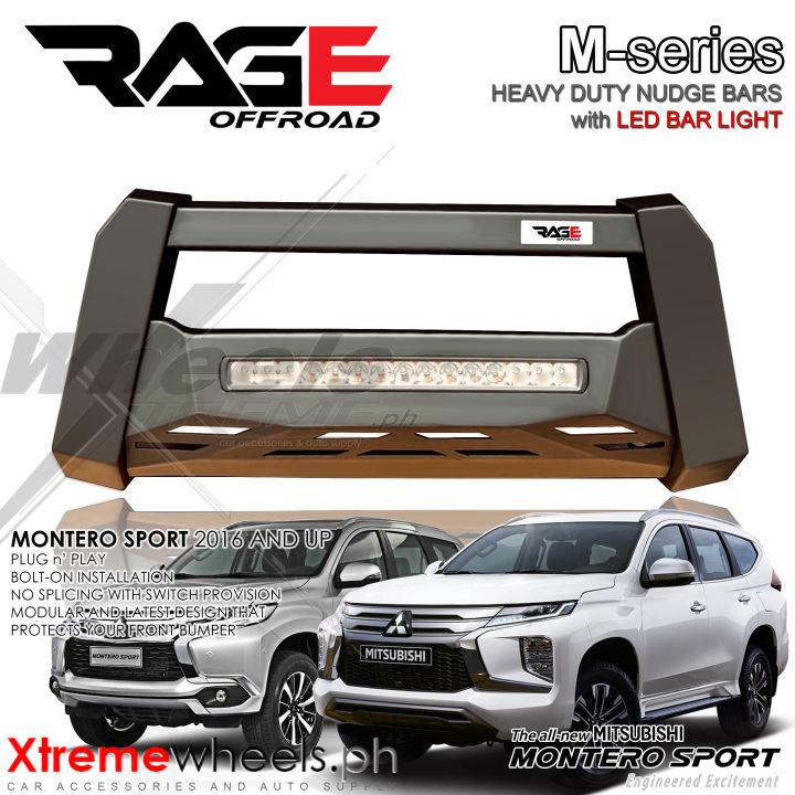 Montero Sport 2016-2025 RAGE M series BLACK MODULAR NUDGE BAR / BULL ...