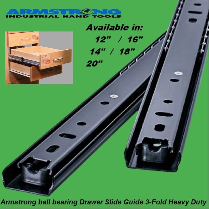 ARMSTRONG/SUNRISE Drawer Full Extension steel Slide guide Ball Bearing ...