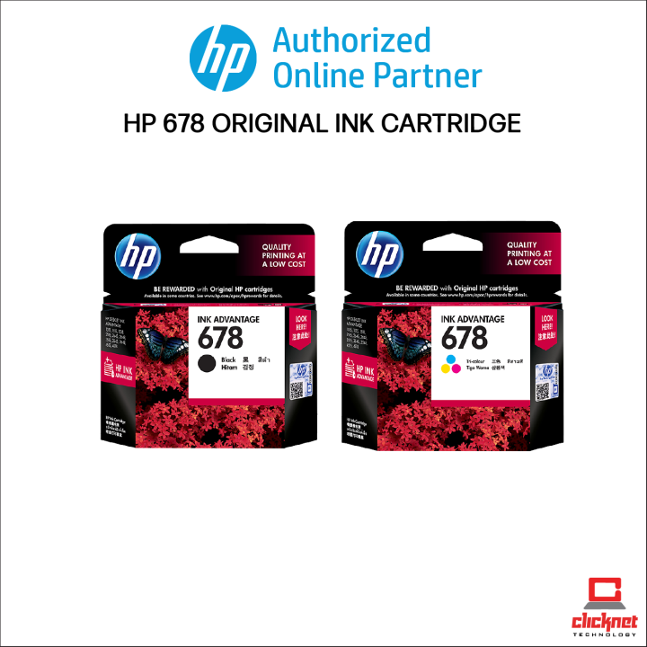 HP 678 Original Ink Advantage Cartridges - Black/Tri-Color | Lazada