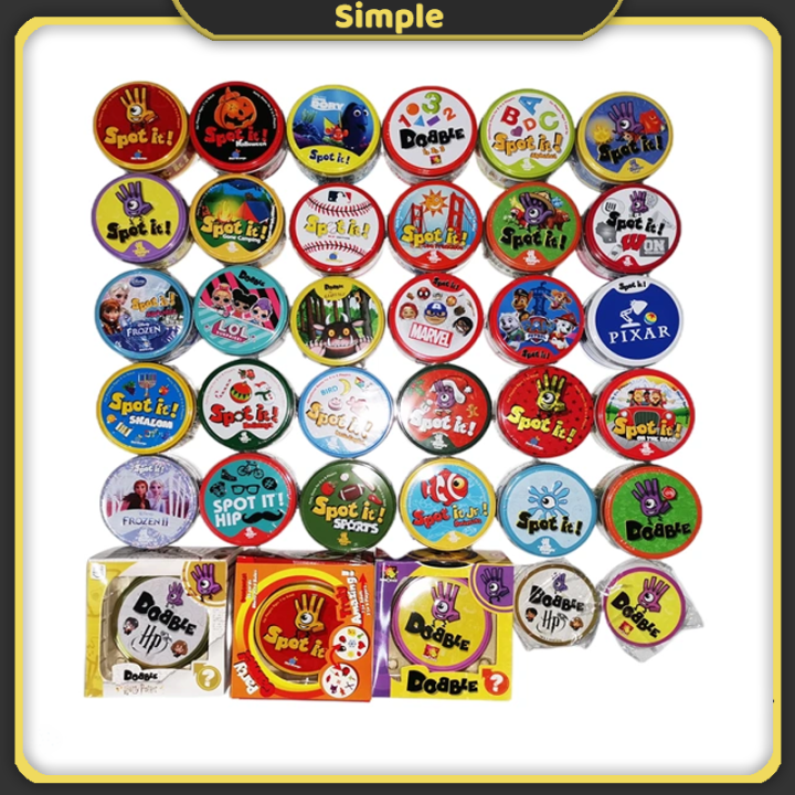 Dobble Spot It! Card Game 55 Cards Doreamon Hello Kitty Disney Minions Pixar Frozen 2 Pokemon ...