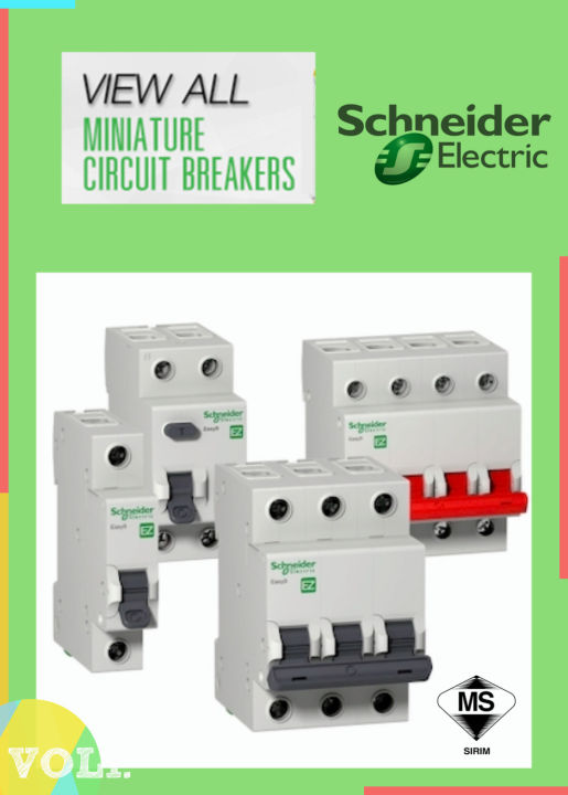 Schneider Easy9 Miniature Circuit Breaker 2P- 10A/16A/25A/32A/40A/63A C 45kA 230V | Lazada