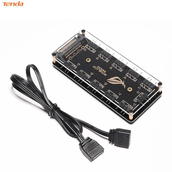 10 Ports RGB Fan HUB PC Desktop SATA Power 5V 3PIN ARGB Extension ...