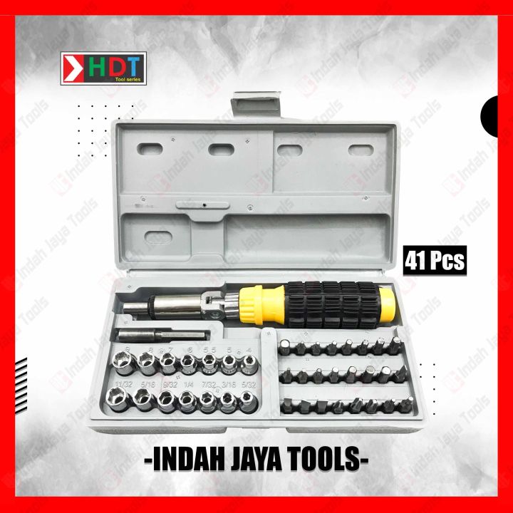 HDT Obeng 41Pcs Socket Set Rachet 41 Pc Sok Set Screwdriver | Lazada ...