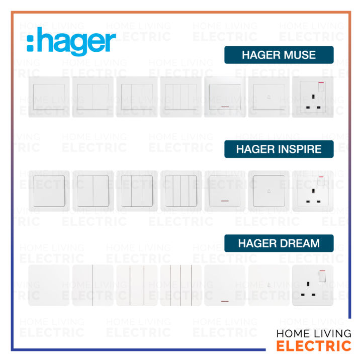 Hager Switch Socket Sirim Approved ( Muse / Inspire / Dream Series ...